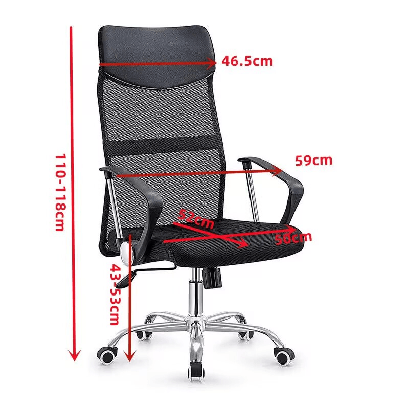 Silla de Oficina Sunlight con Respaldar Alto Negra OC-013